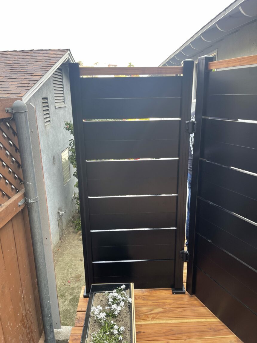 Aluminum gate and side panels in Los Angeles, CA - Alumission