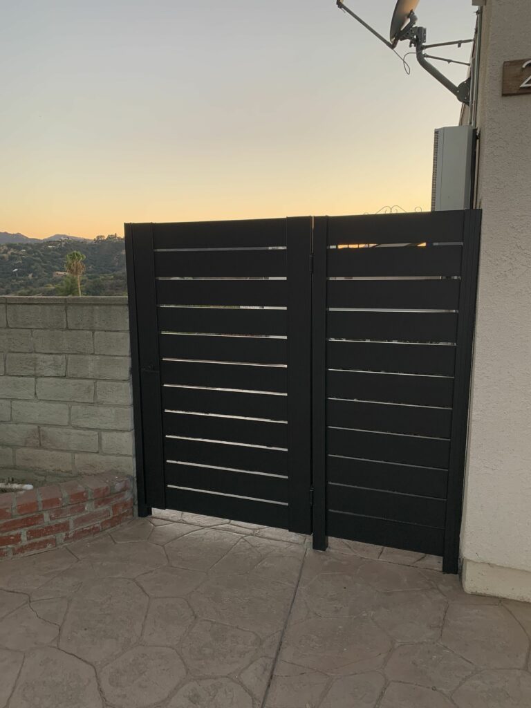 Before and after aluminum side gate in Topanga, CA