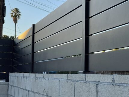 Black aluminum wall topper in Los Angeles, CA