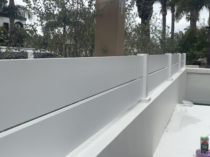 White aluminum wall topper in Huntington Beach, CA