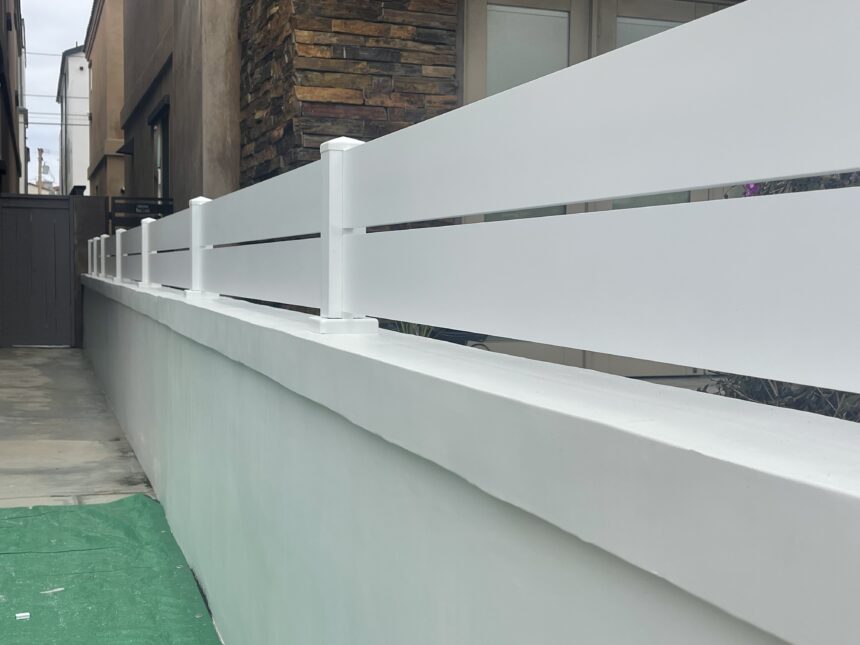 White aluminum wall topper in Huntington Beach, CA