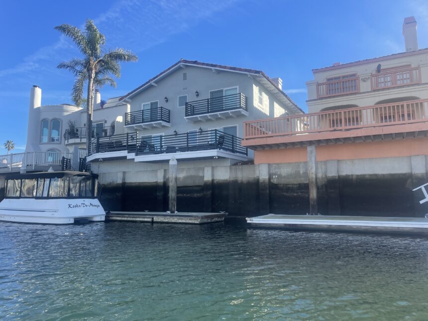 Aluminum railing on the harbor in Oxnard, CA